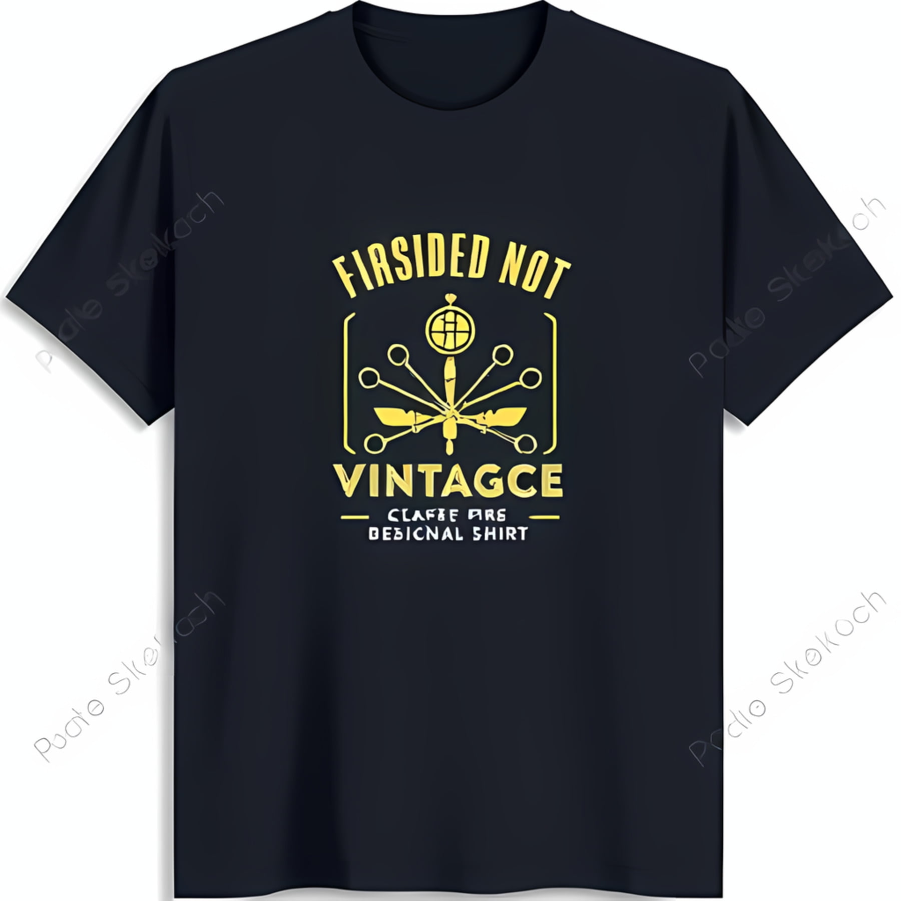 Stylish Black T-Shirt with Whimsical Ceiling Fan Graphic & Bold ...