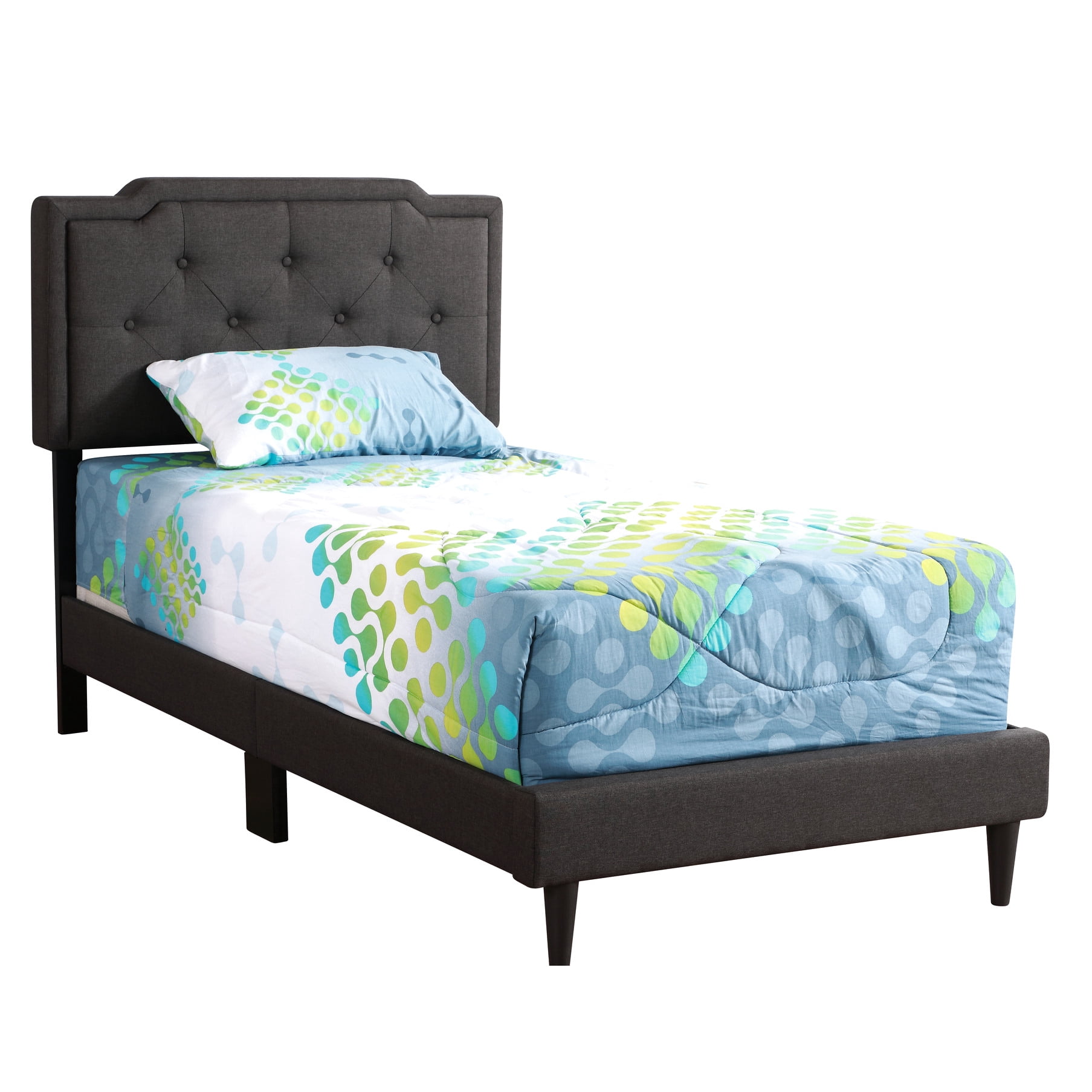 Stylish Black Twin Bed For Modern Dwellings - Fabric And Foam ...