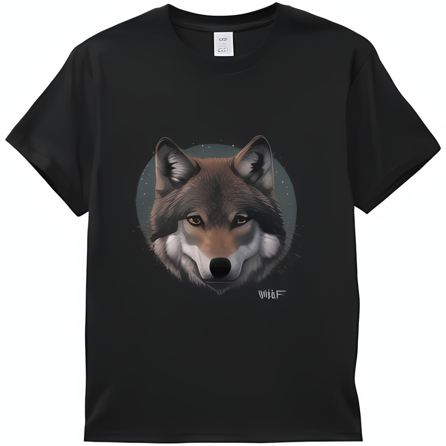 Stylish Black Wolf T-Shirt with Realistic Vector Illustration Cool and ...