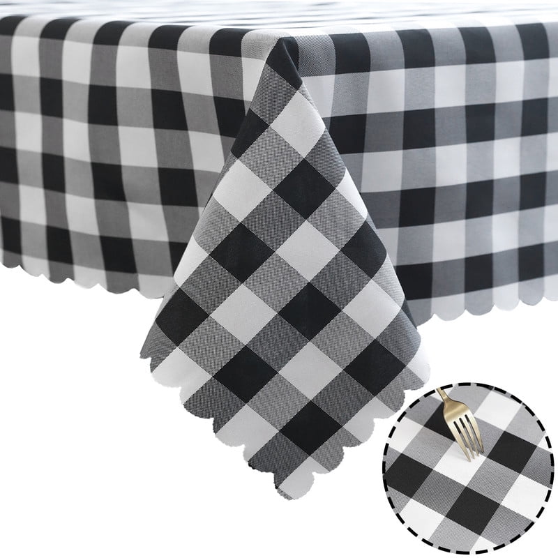 Stylish Black and Green Tablecloth 63"×55" - Durable, Spill-Resistant ...