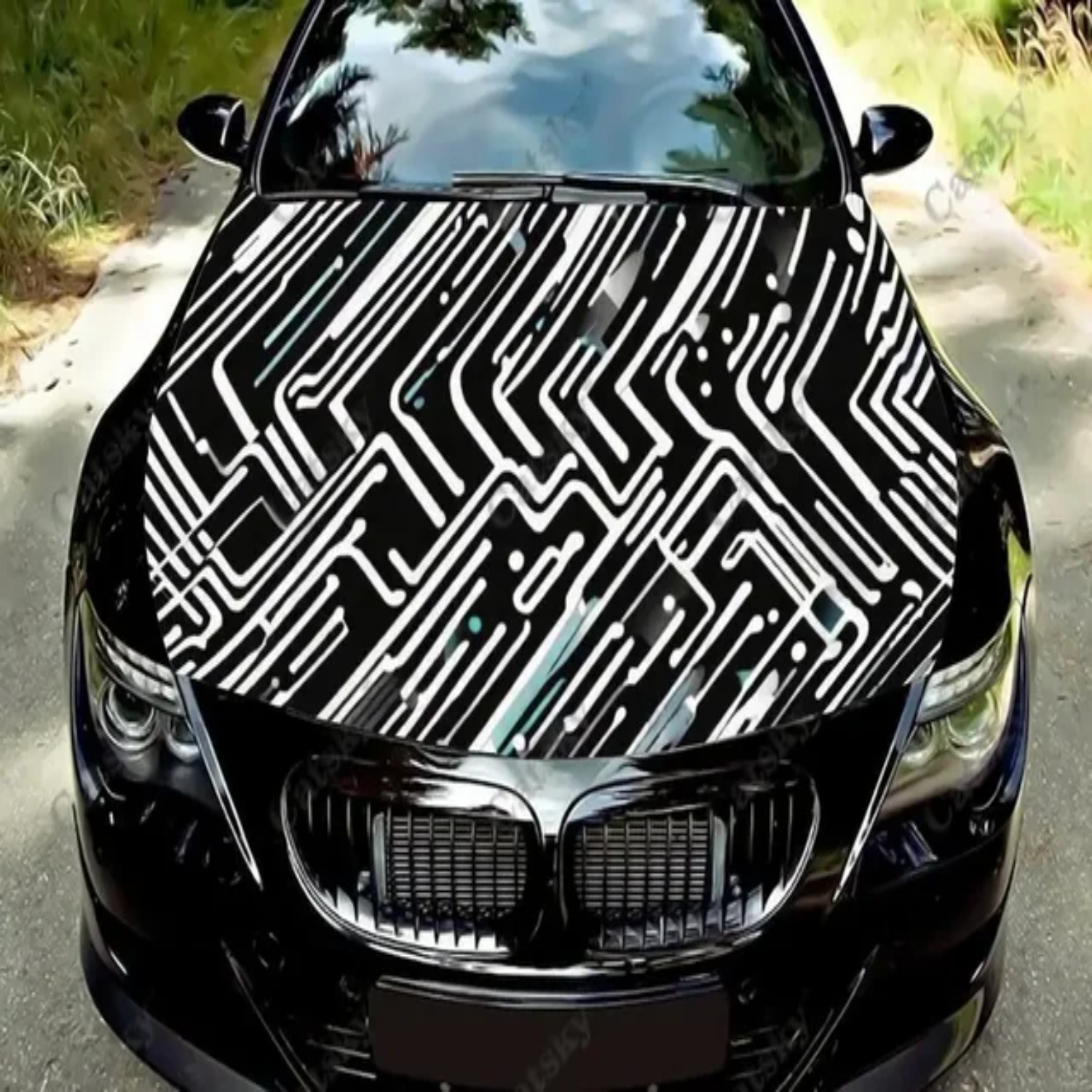 Stylish Black and White Geometric Patterns Vinyl Wrap Film Stickers for ...