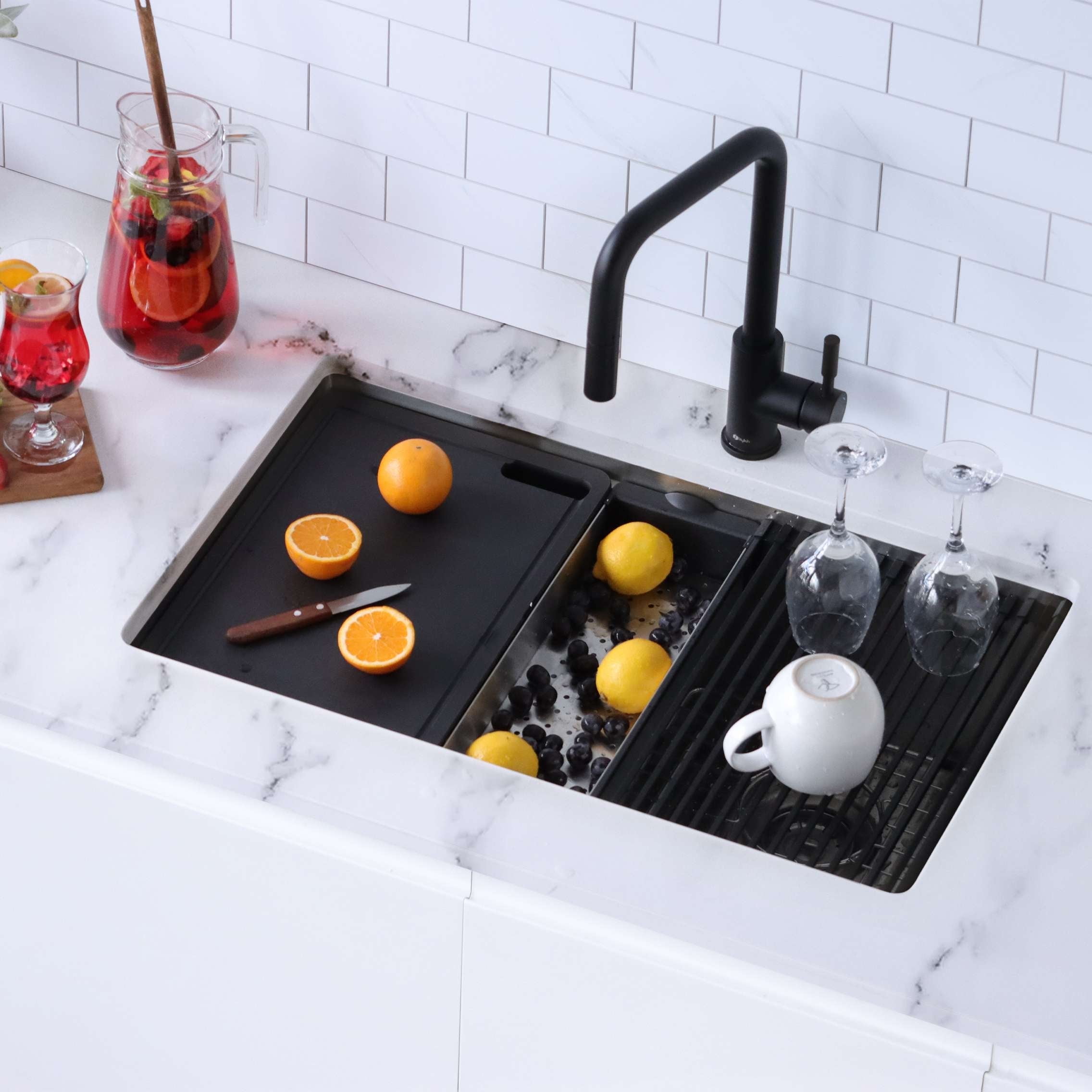Stylish Dual Mount 30" Stainless Steel Double Bowl Kitchen Sink with 7 ...