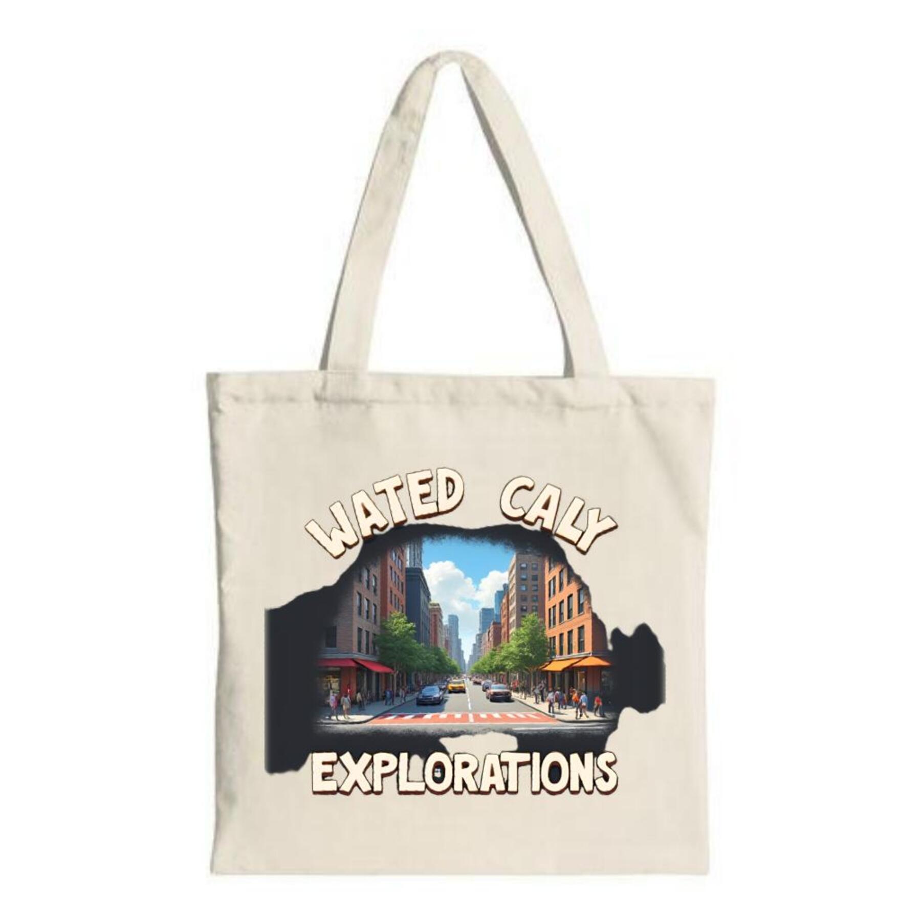 Stylish Canvas Tote Bag with Artistic City Street Scene Design ...