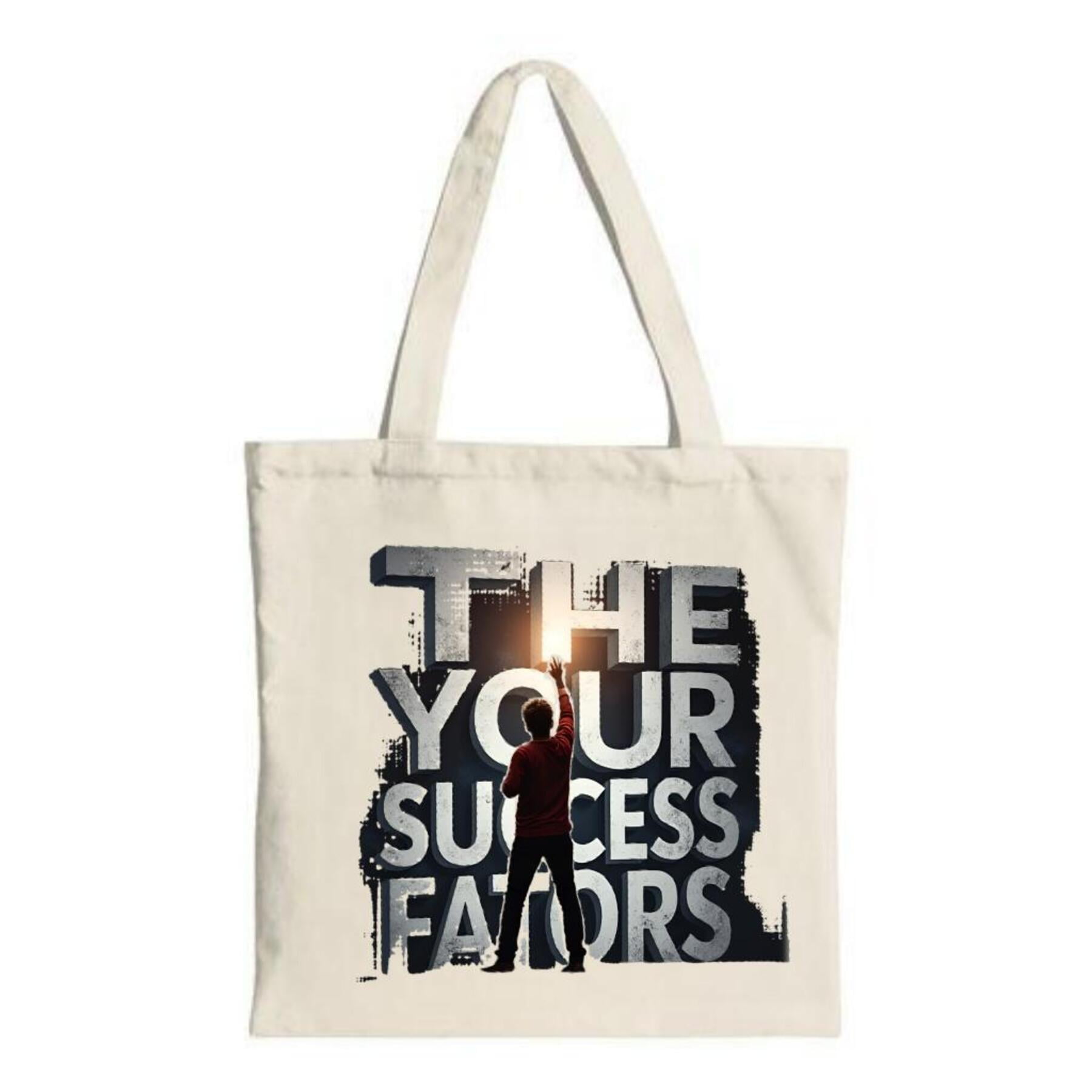 Stylish Canvas Tote Bag with Inspirational Torch Silhouette & Bold ...
