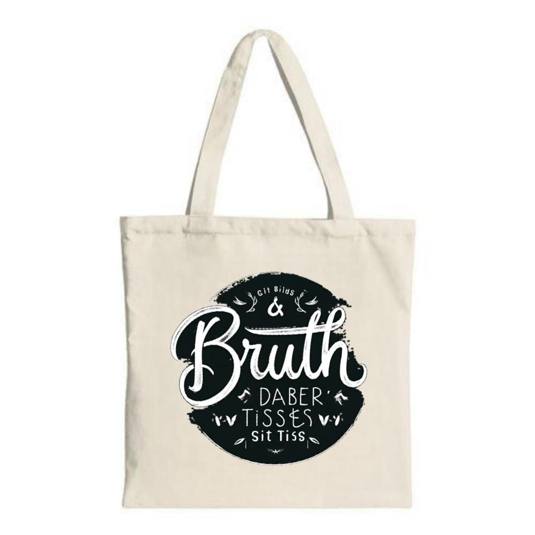 Stylish Canvas Tote Bag with Natural Fabric Texture Black & White ...