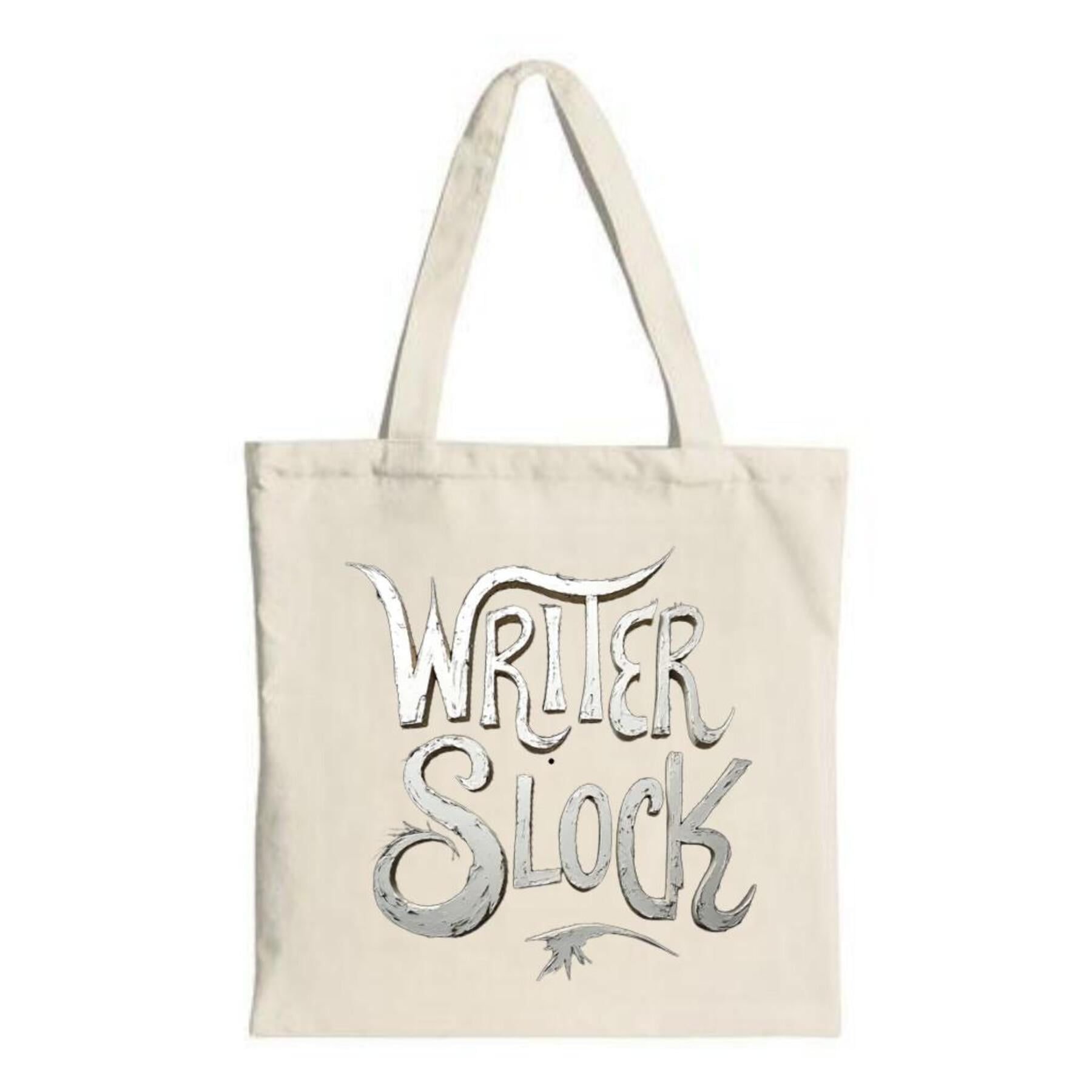 Stylish Canvas Tote Bag with " WRITER SLOCK " Design - Modern Off ...