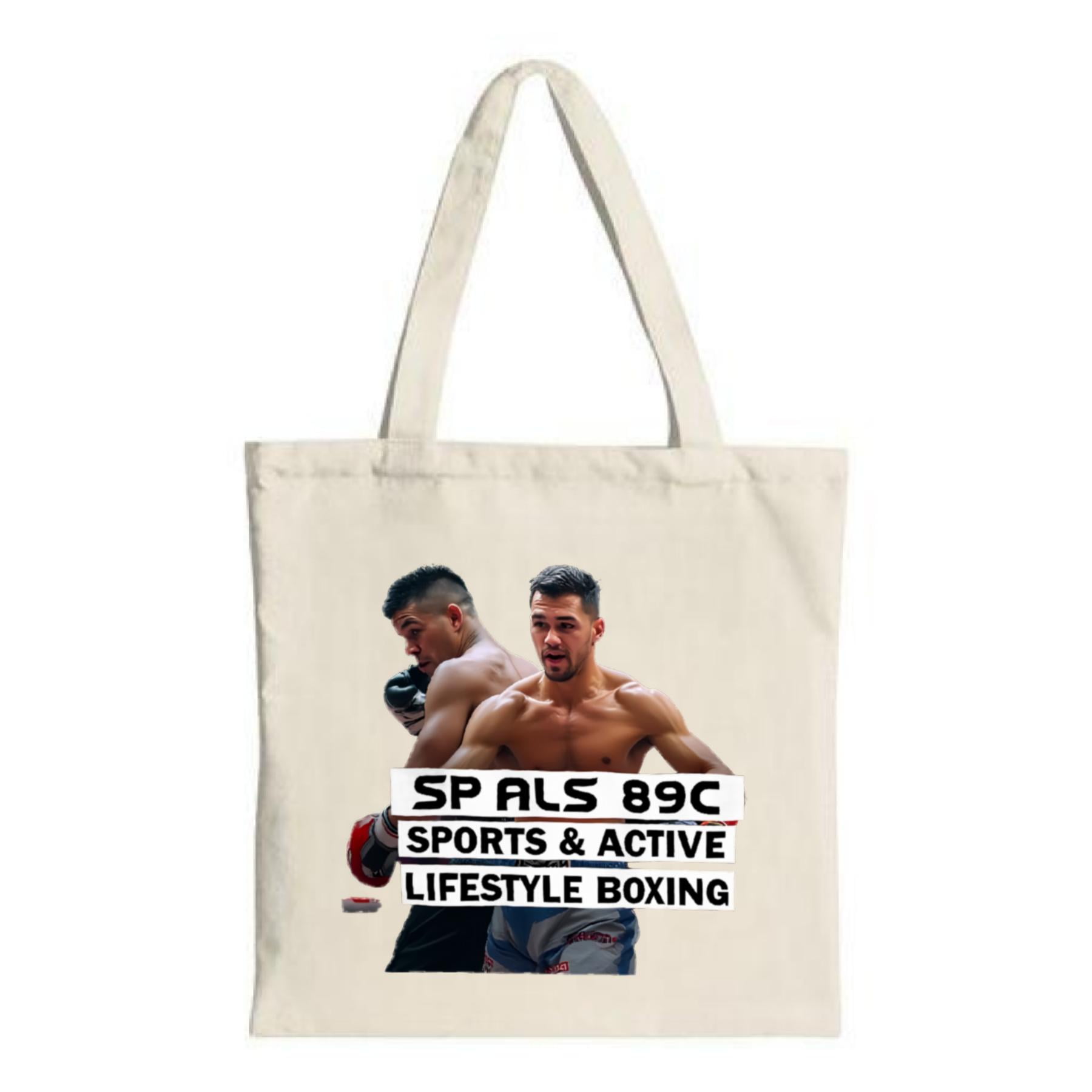 Stylish Canvas Tote Bag featuring dynamic boxers in action with ' SPALS ...