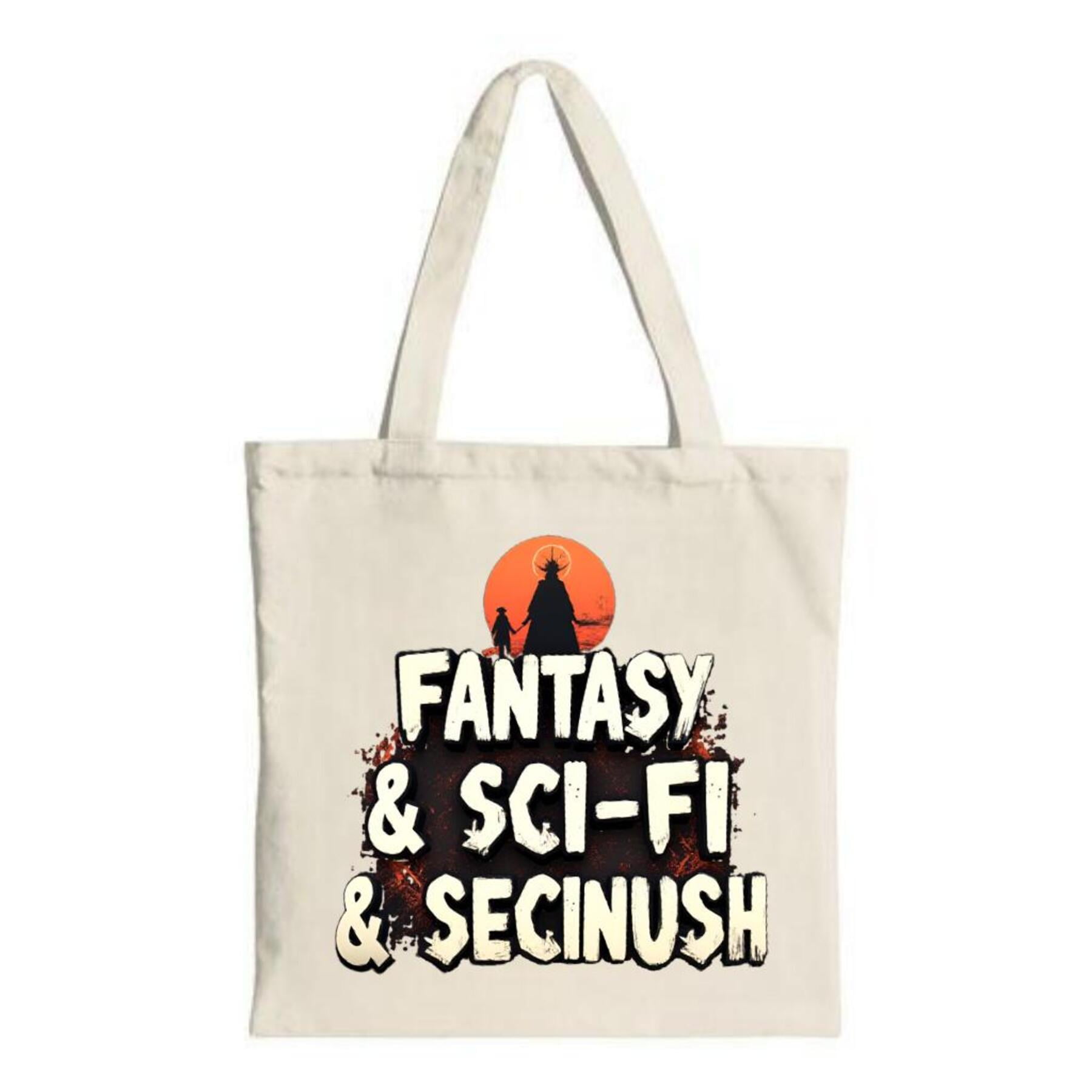 Stylish Canvas Tote Bag with Bold ' FANTASY & SCI - FI & SECNUSH ...