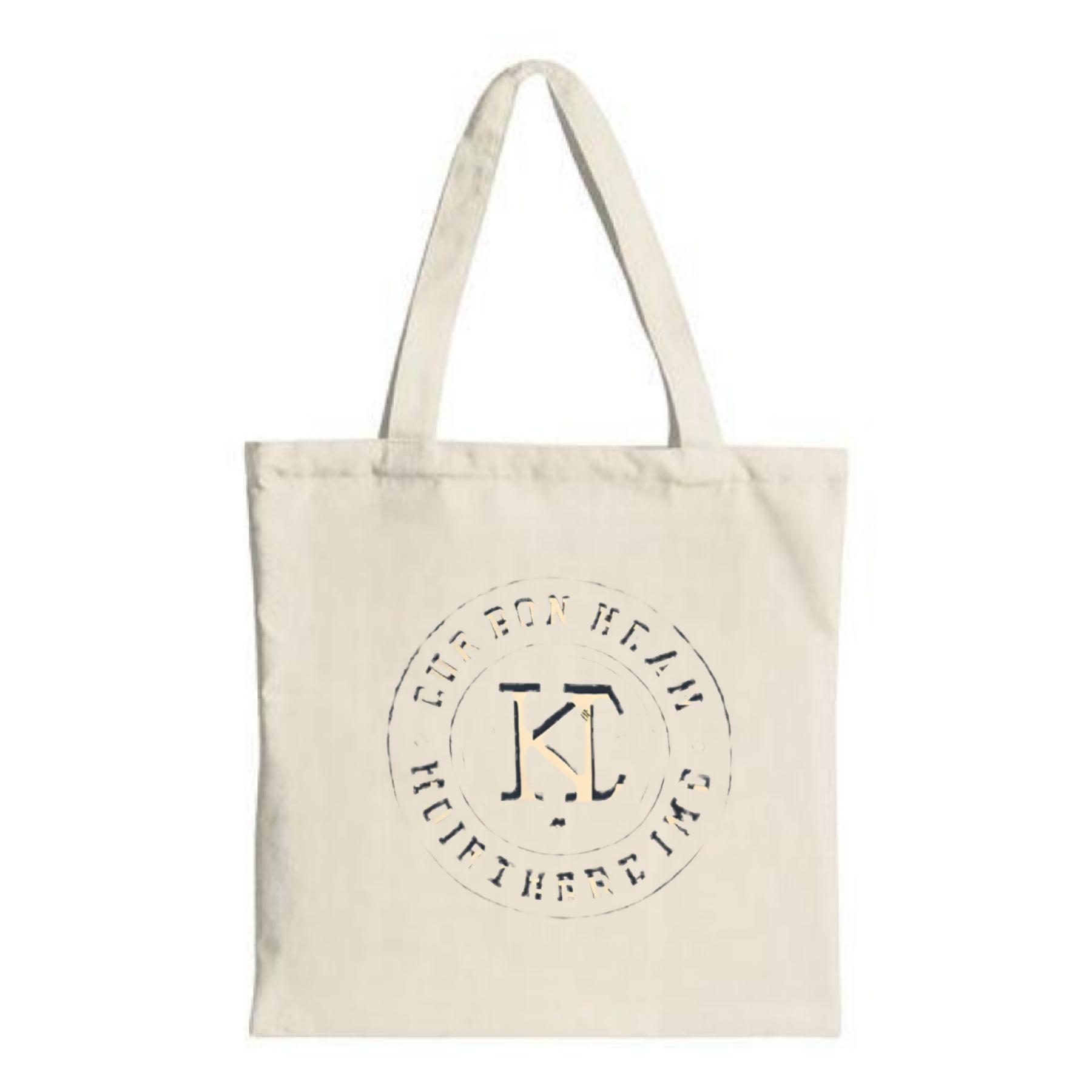 Stylish Canvas Tote Bag with Circular Design Featuring Unique ' K ...