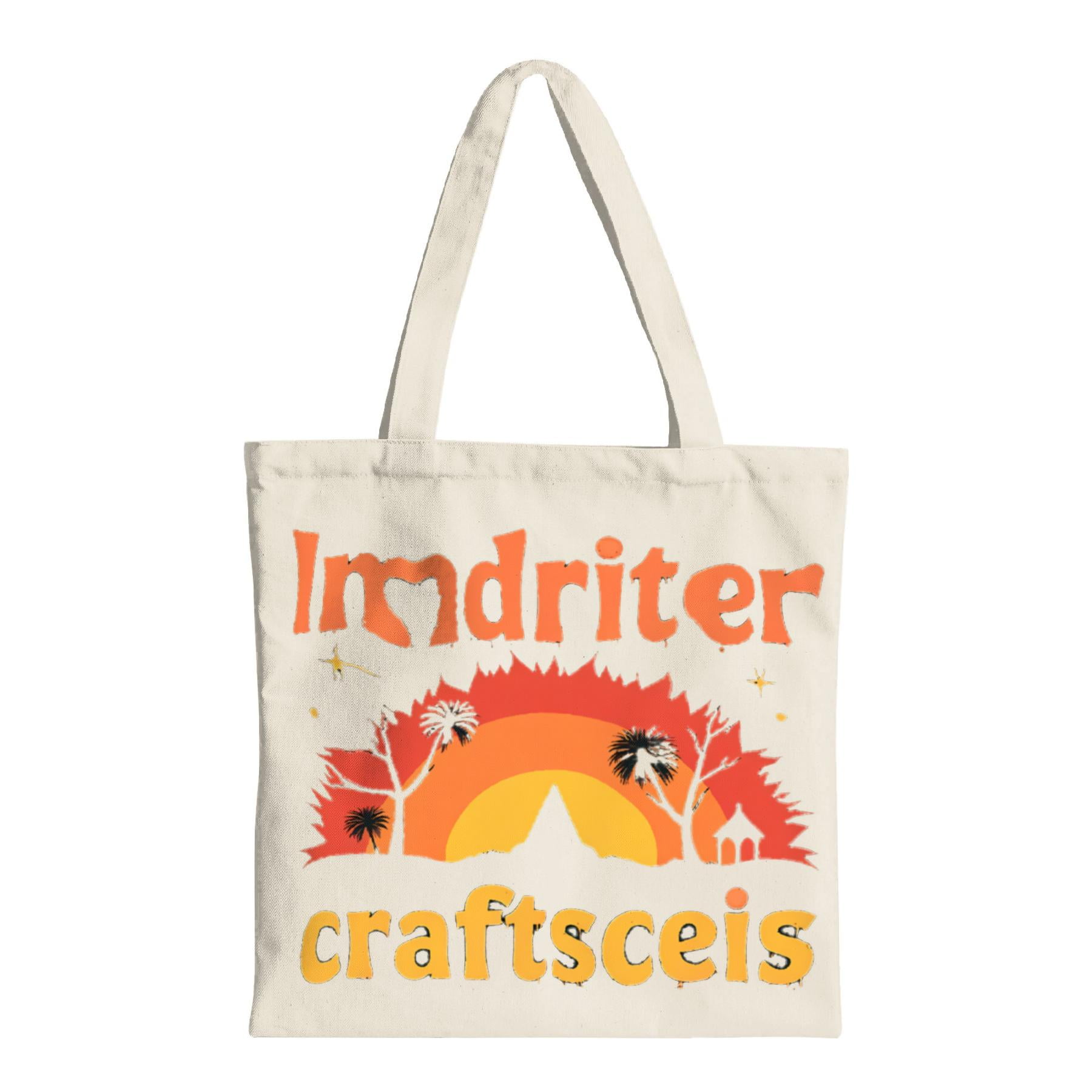 Stylish Canvas Tote Bag with " Imdriter craftsceis " Design Sun ...