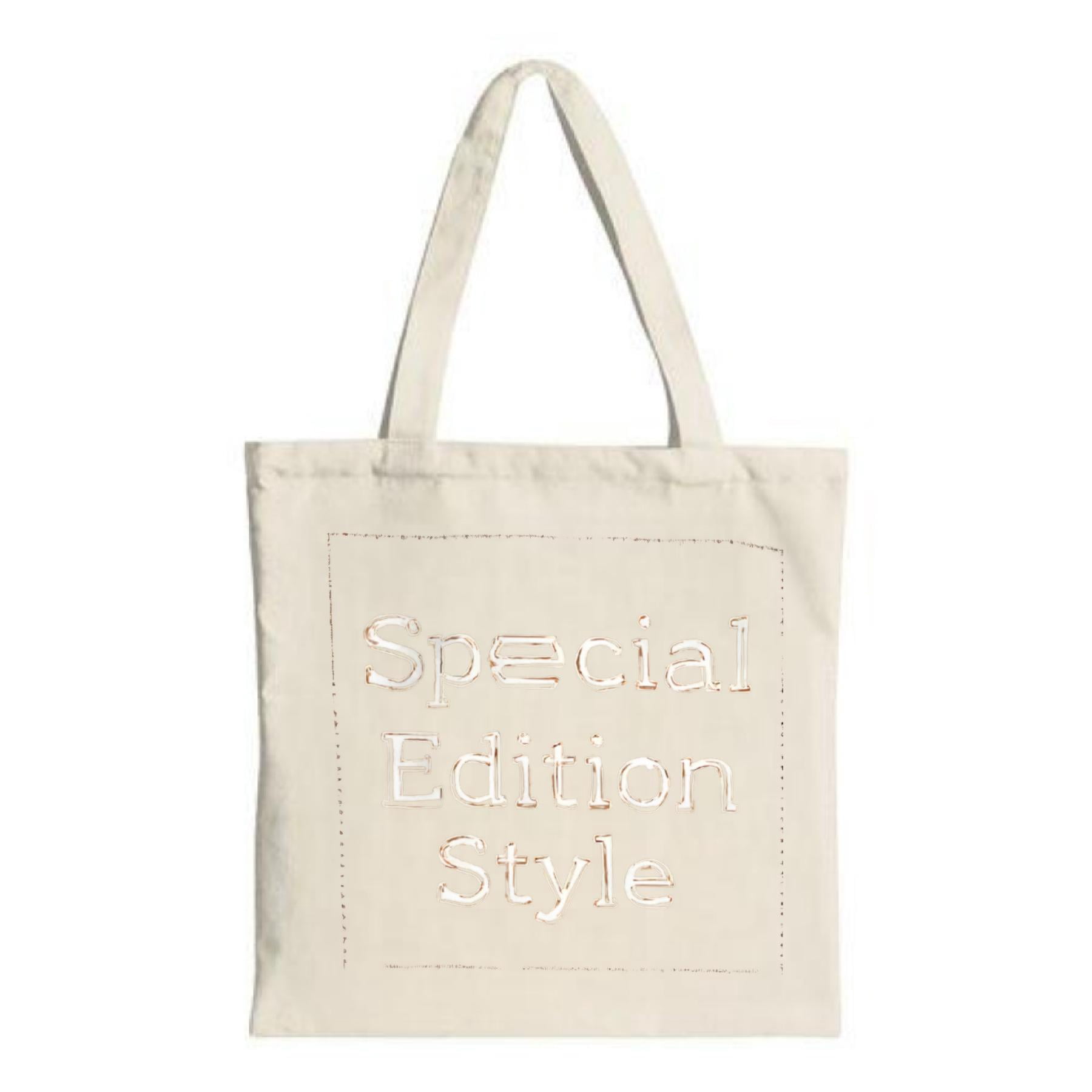 Stylish Canvas Tote Bag with " Special Edition Style " in bold ...