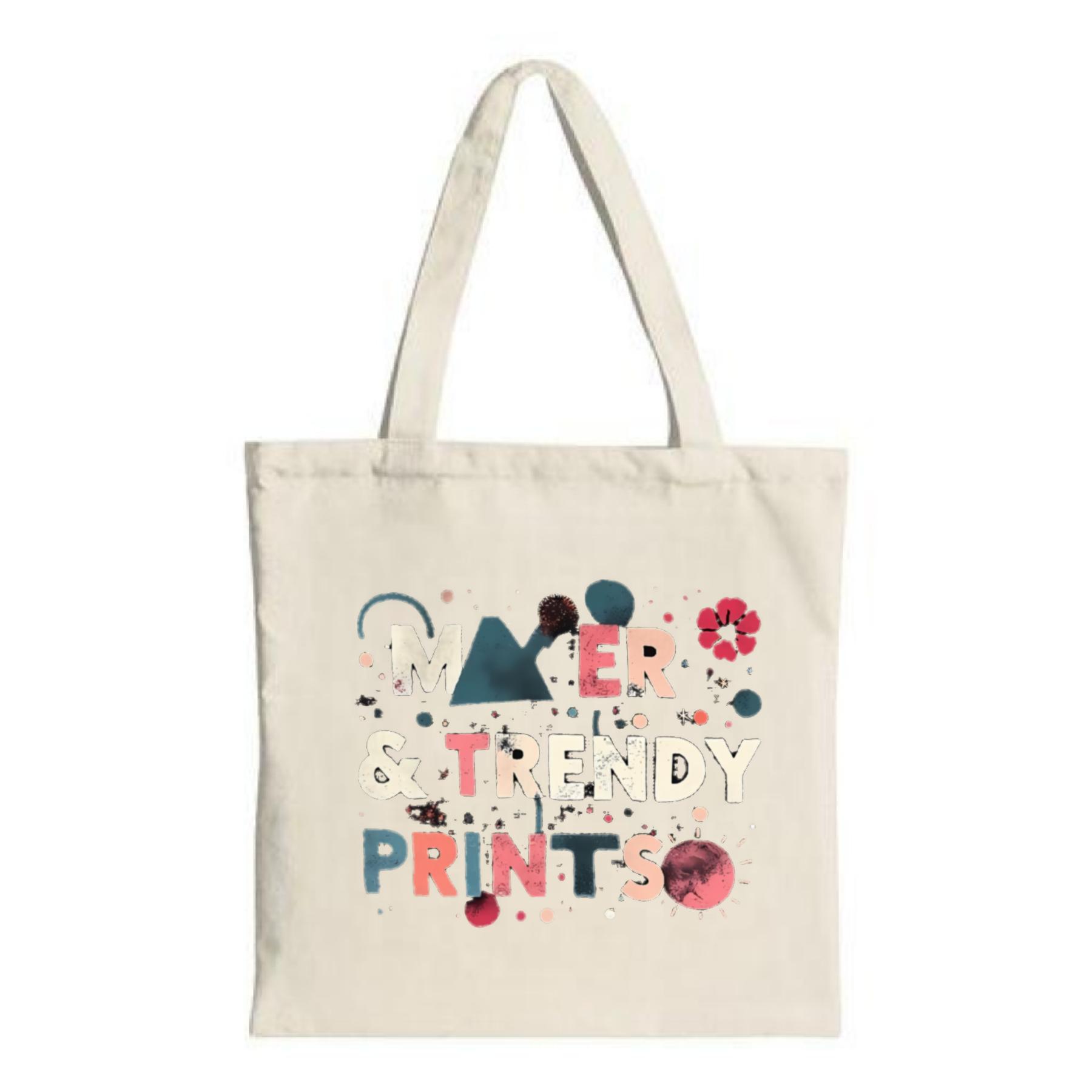 Stylish Canvas Tote Bag with ' WATER STENNY PRINT ' in vibrant colors ...