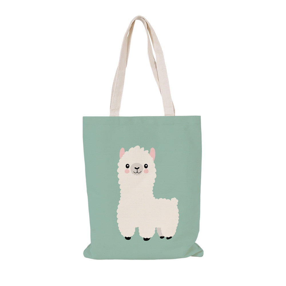 Stylish Cartoon Alpaca Extra Large Canvas Shoulder Tote Top Handle Bag ...