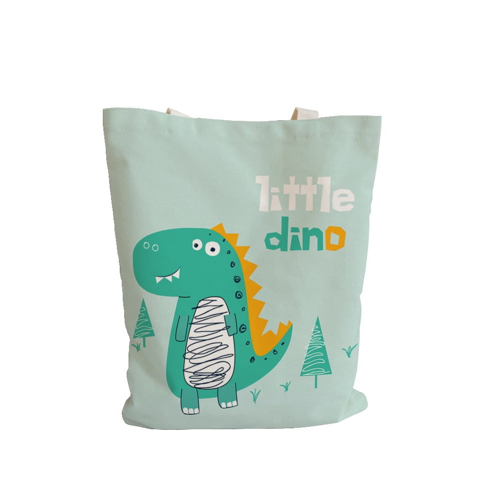 Stylish Cartoon Dinosaurs Extra Large Canvas Shoulder Tote Top Handle ...