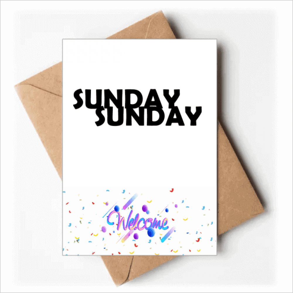 Stylish Characters Sunday Welcome Back Greeting Cards Envelopes Blank ...
