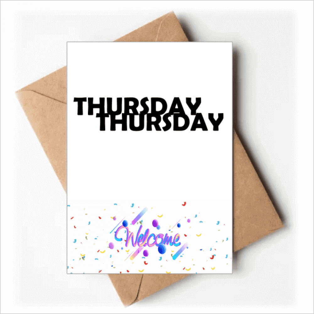Stylish Characters Thursday Welcome Back Greeting Cards Envelopes Blank ...