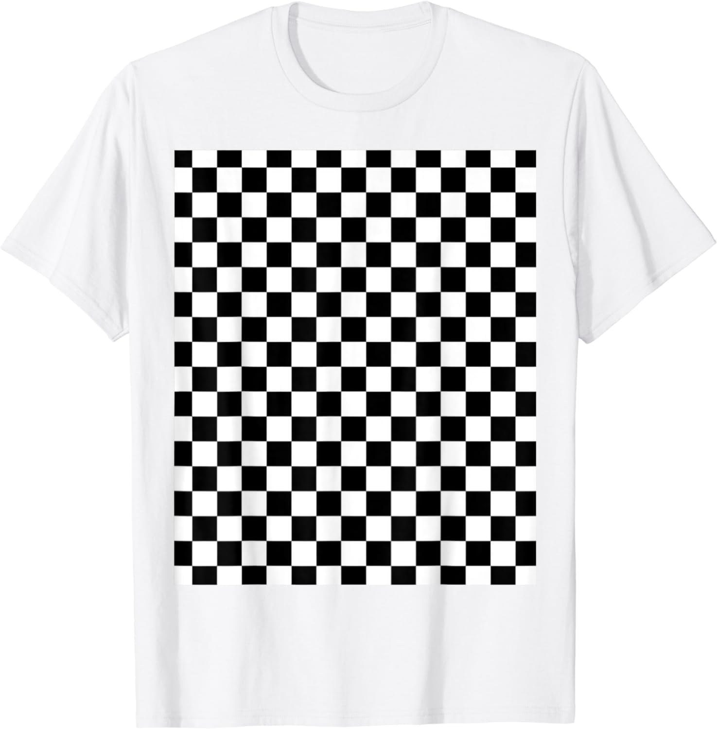 Stylish Checkerboard Black and White Chess Board Pattern T-Shirt ...