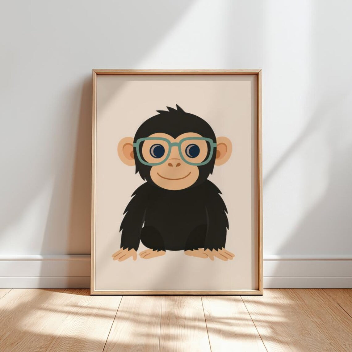 Stylish Chimpanzee Poster - Fun Animal Illustration For Room, Nursery ...