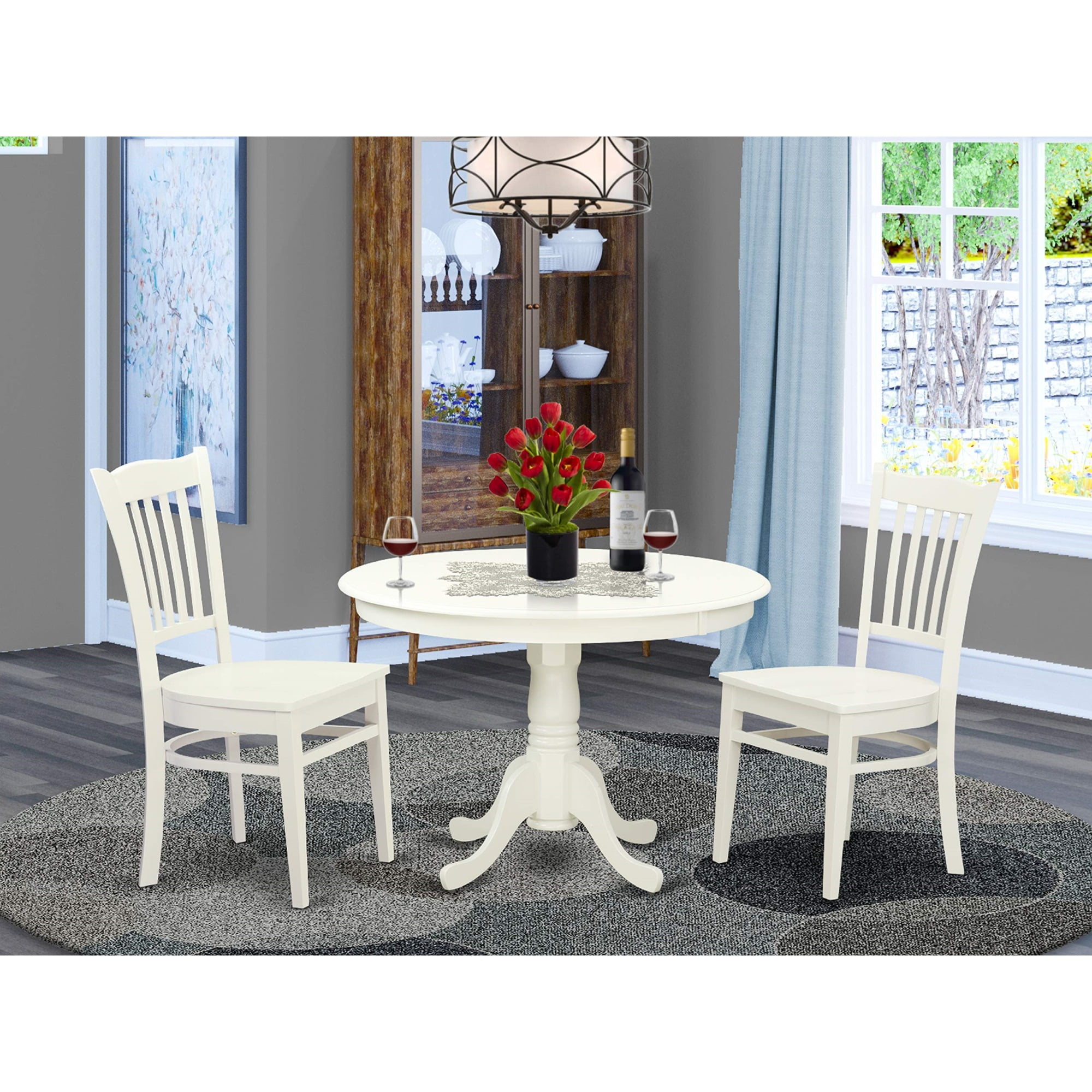 Stylish Circular Kitchen Table and Chairs Set | 42" Round Table | 2 ...