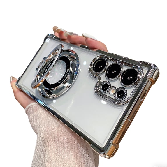 Stylish Clear Case for Samsung Galaxy S26 Ultra, Ring Holder Kickstand ...