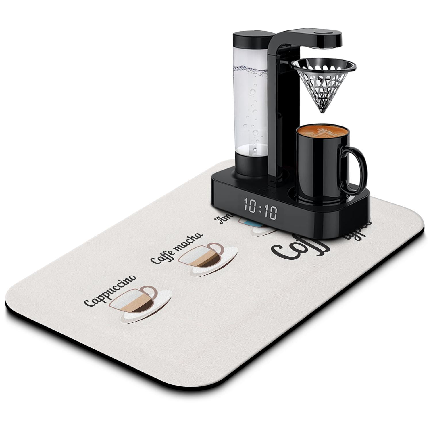 Stylish Coffee Bar Fun Mat 19.5x12in - Super Absorbent, Stain Hiding ...