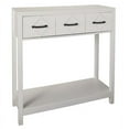 Stylish Console Table with Geometric Drawers and Ample Storage (White ...