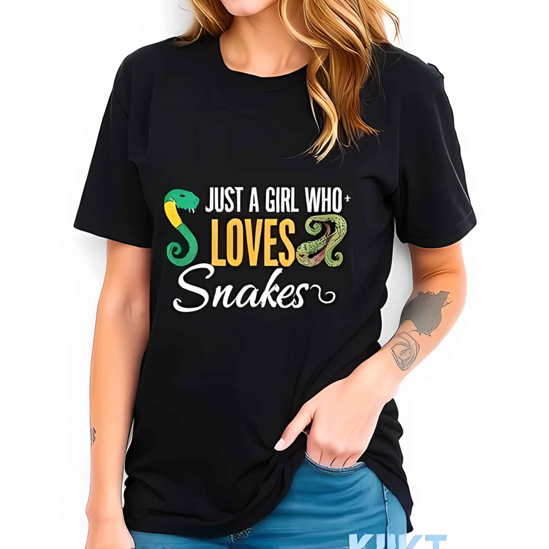 Stylish Cotton Short Sleeve T-Shirt - " Just a Girl Who Loves Snakes ...