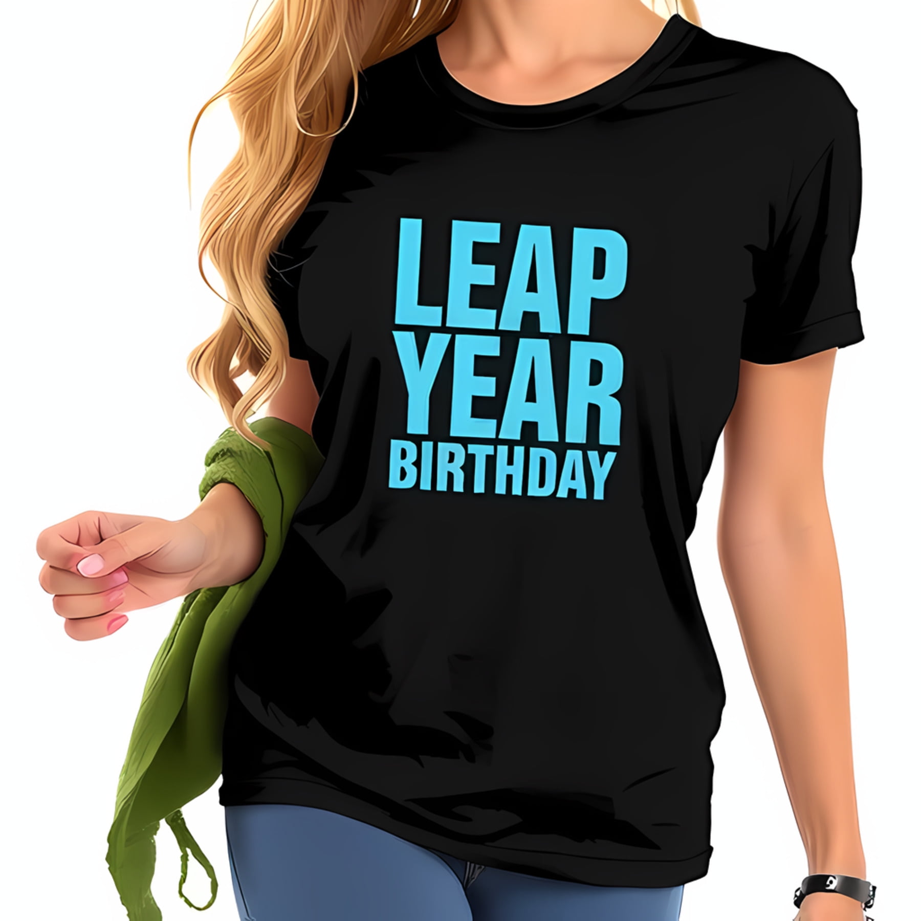 Stylish Cotton Short Sleeve T-Shirt for Leap Year Birthday - Bold ...