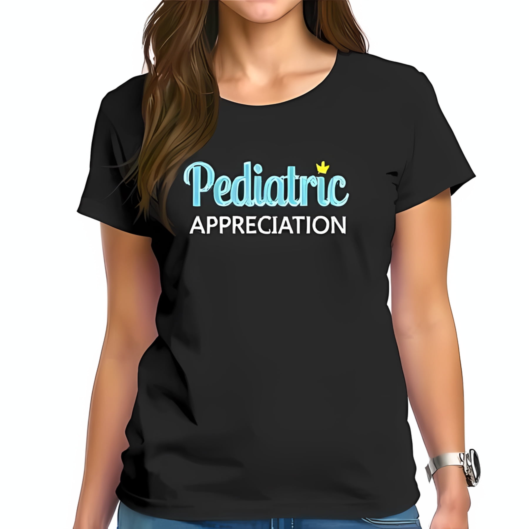 Stylish Cotton Short Sleeve T-Shirt with 'Pediatric Appreciation' in ...