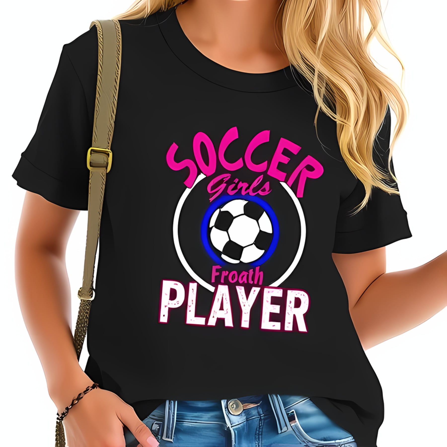 Stylish Cotton Short Sleeve T-Shirt for Soccer Girls - " SOCCER GIRLS ...