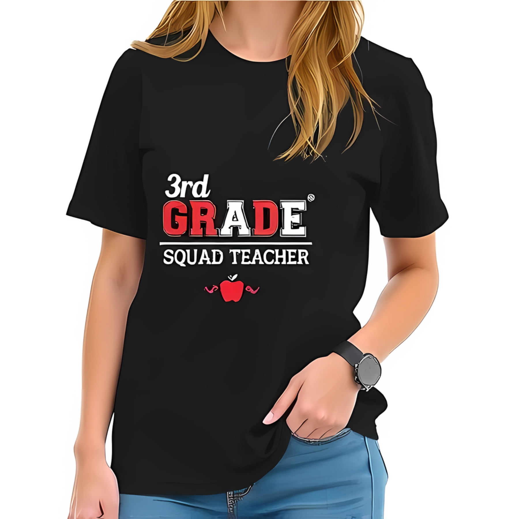Stylish Cotton Short Sleeve T-Shirt for 3rd Grade Teachers - Bold " 3rd ...
