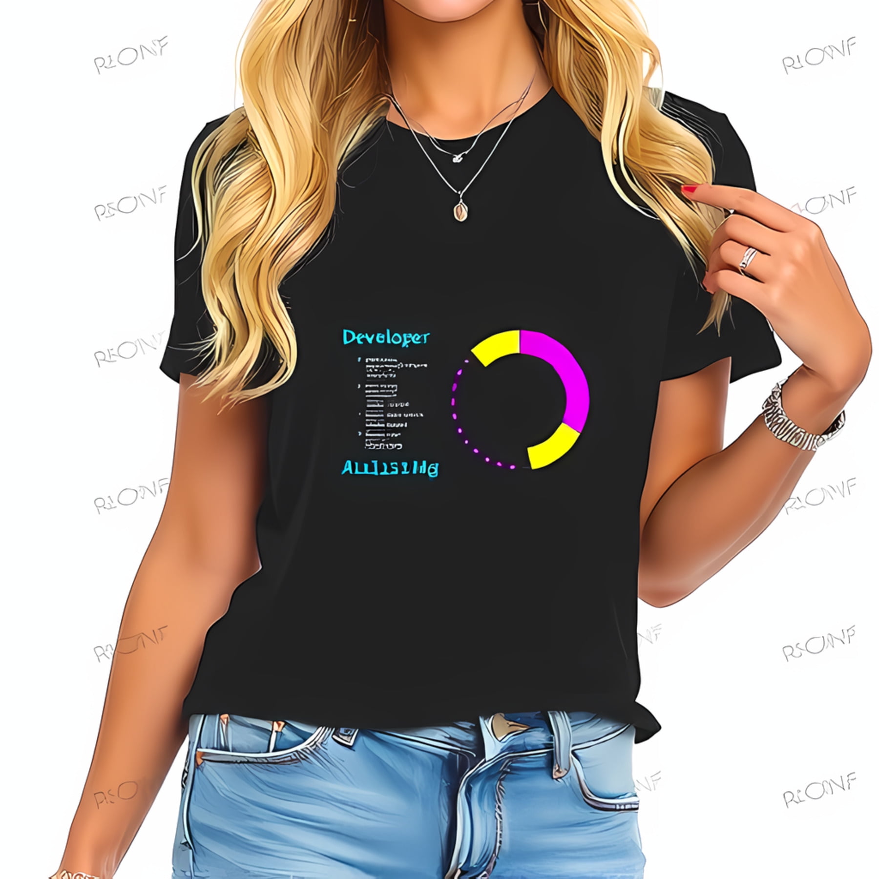 Stylish Cotton Short Sleeve T-Shirt for Developers - 'Developer' with ...