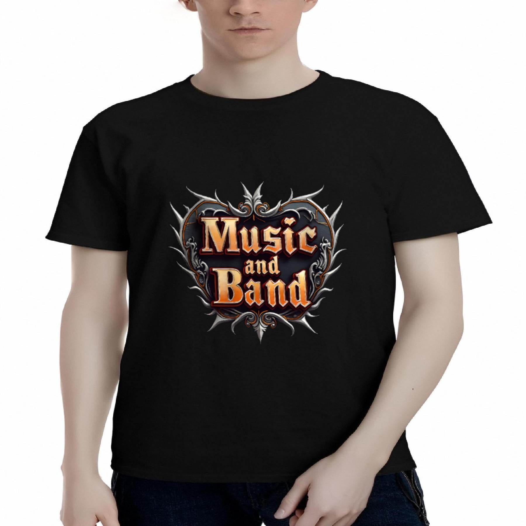 Stylish Cotton Short Sleeve T-Shirt for Men - " Music and Band ...