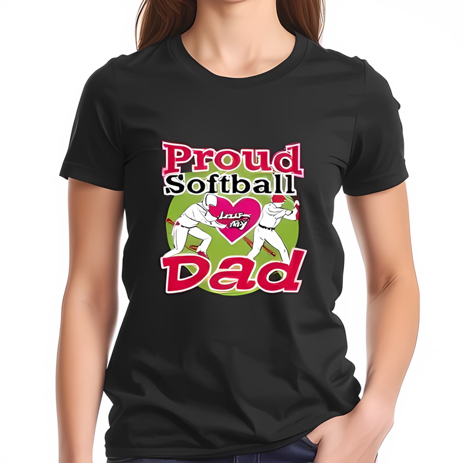 Stylish Cotton Short Sleeve T-Shirt for Proud Softball Dads - Colorful ...