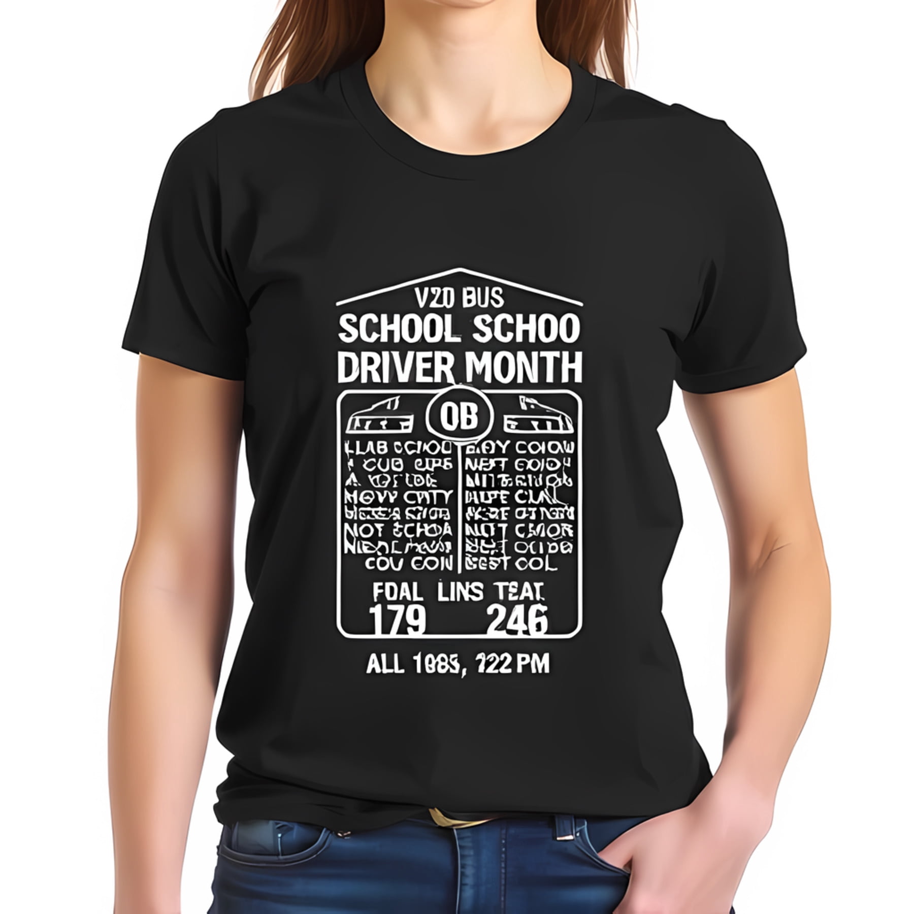 Stylish Cotton Short Sleeve T-Shirt for School Bus Driver Month - Bold ...
