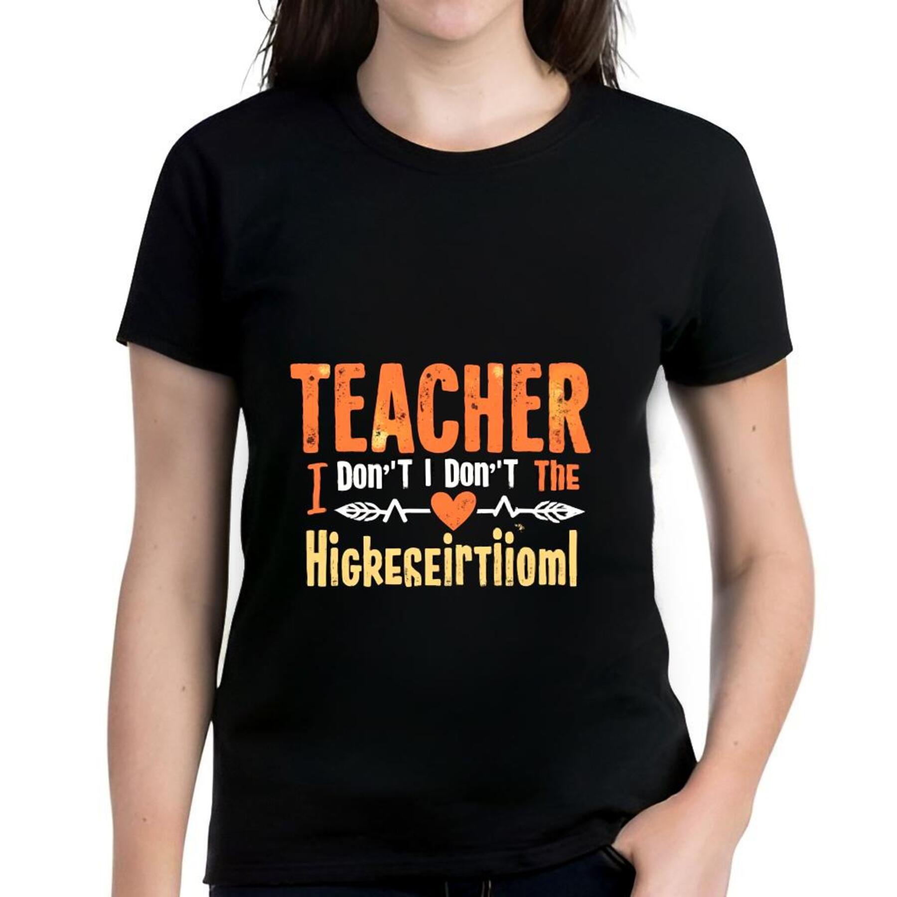 Stylish Cotton Short Sleeve T-Shirt for Teachers - Unique " TEACHER I ...