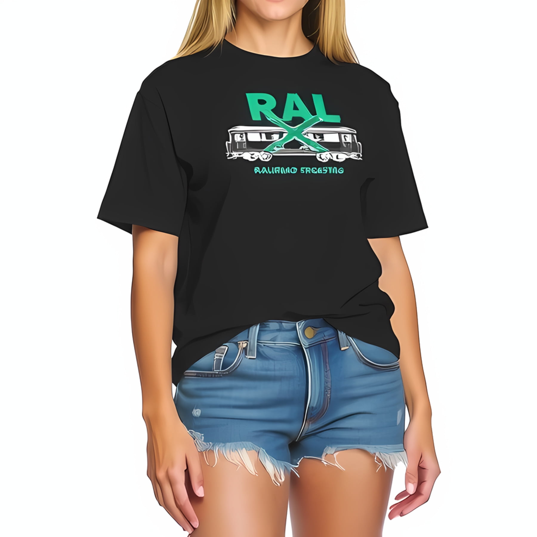 Stylish Cotton Short Sleeve T-Shirt with Bold 'RAL' Graphic and Vintage ...