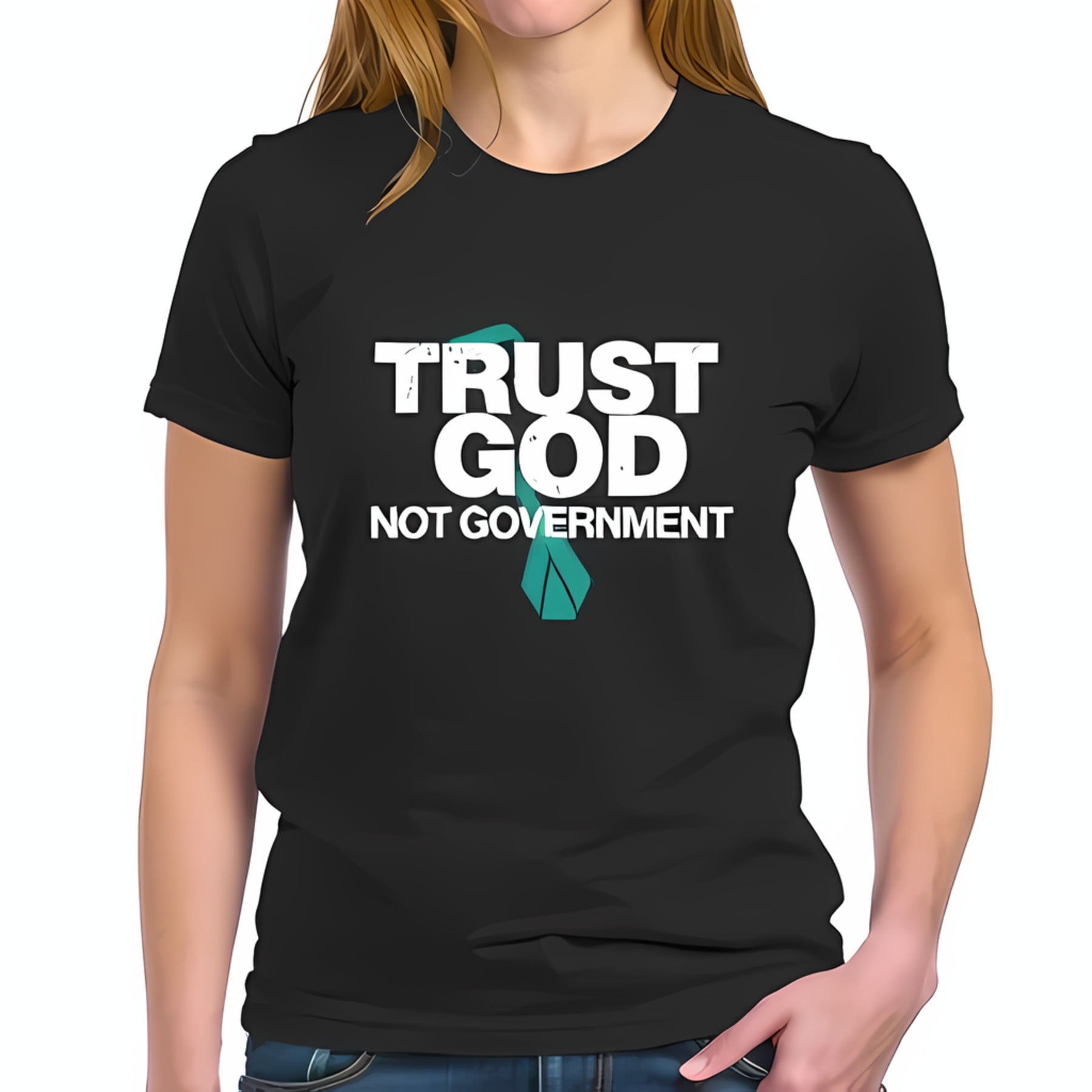 Stylish Cotton Short Sleeve T-Shirt with Bold " TRUST GOD NOT ...