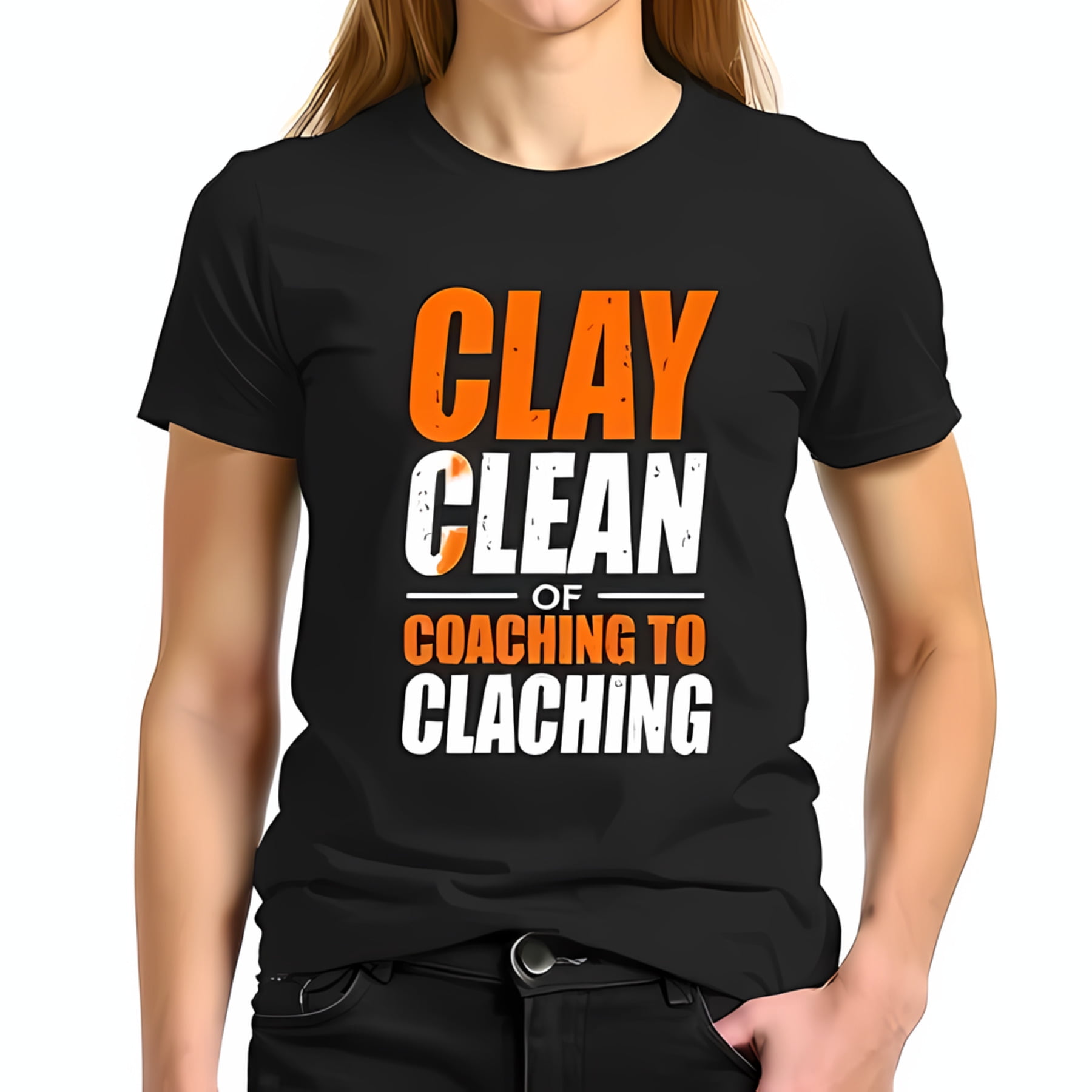 Stylish Cotton Short Sleeve T-Shirt with Bold Typography Design " CLAY ...