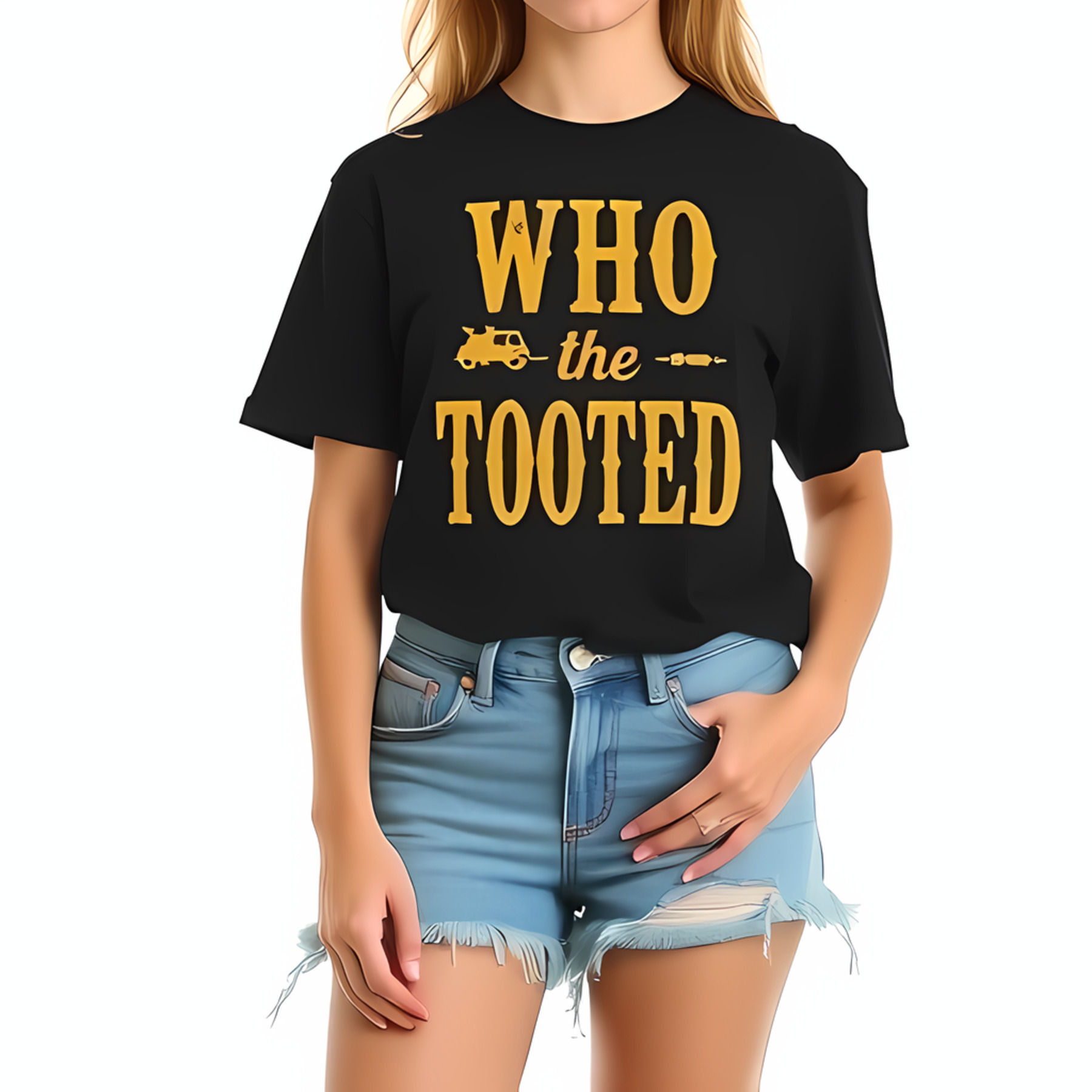 Stylish Cotton Short Sleeve T-Shirt with Bold 'WHO the TOOTED' Graphic ...