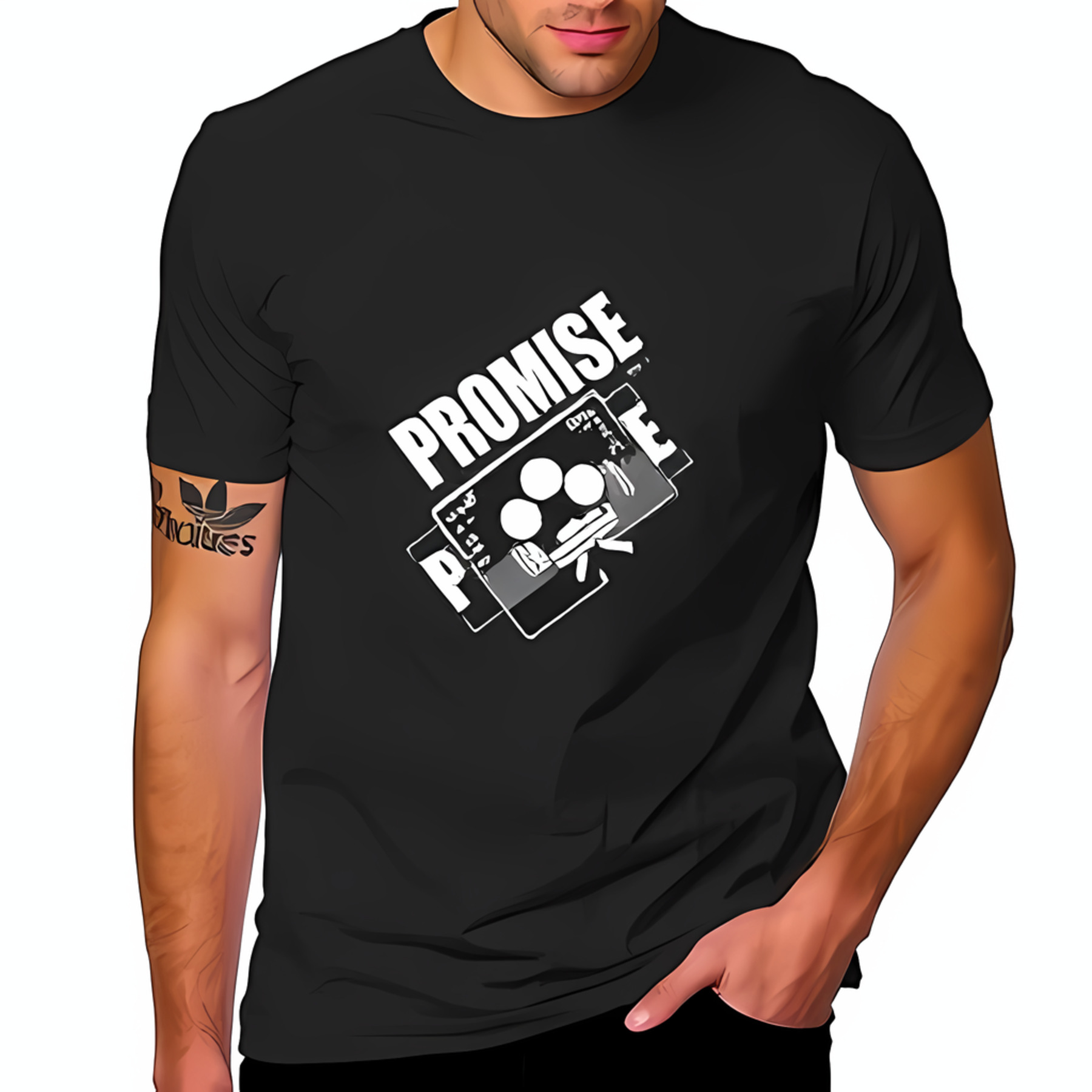 Stylish Cotton Short Sleeve T-Shirt with 'PROMISE PEOPLE' Graphic ...