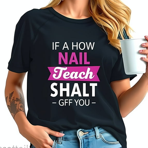 Stylish Cotton Short Sleeve T-Shirt with Playful Bold Phrase Design ...