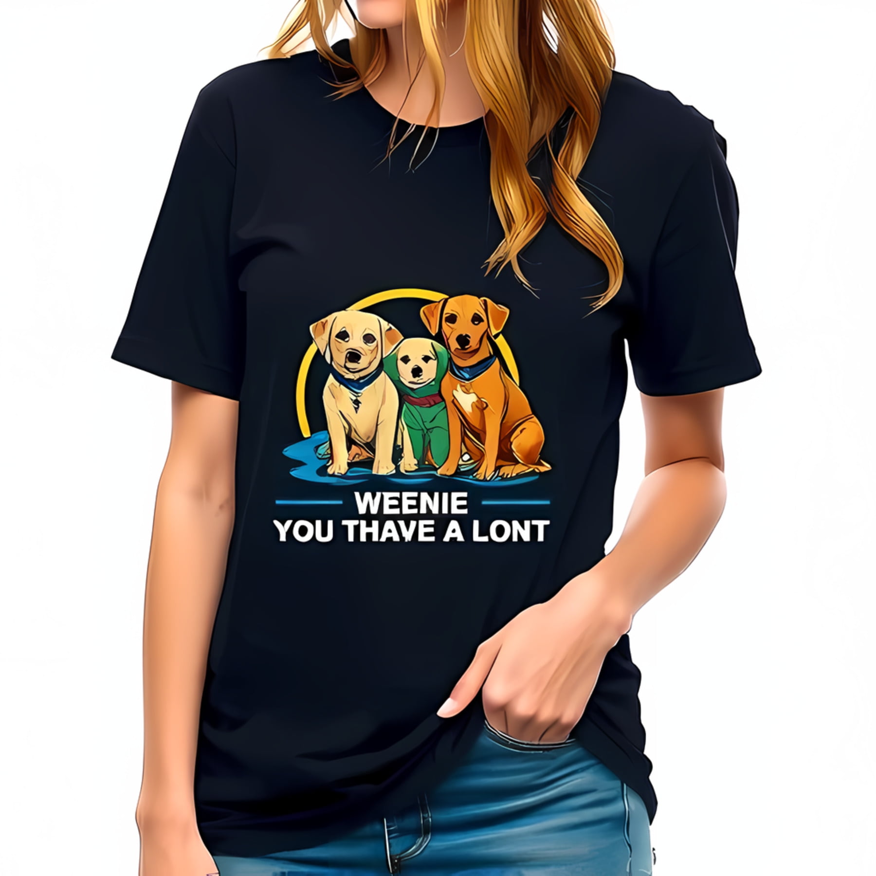 Stylish Cotton Short Sleeve T-Shirt with Playful Dog Design: Labrador ...