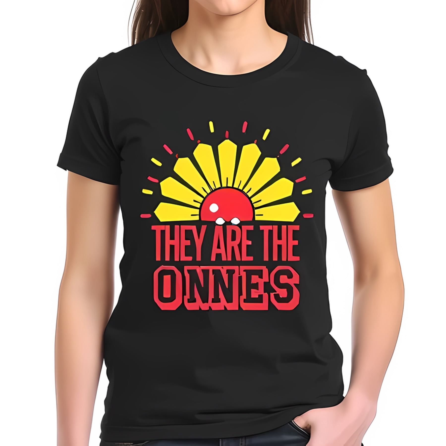 Stylish Cotton Short Sleeve T-Shirt with Vibrant Graphic and " THEY ARE ...