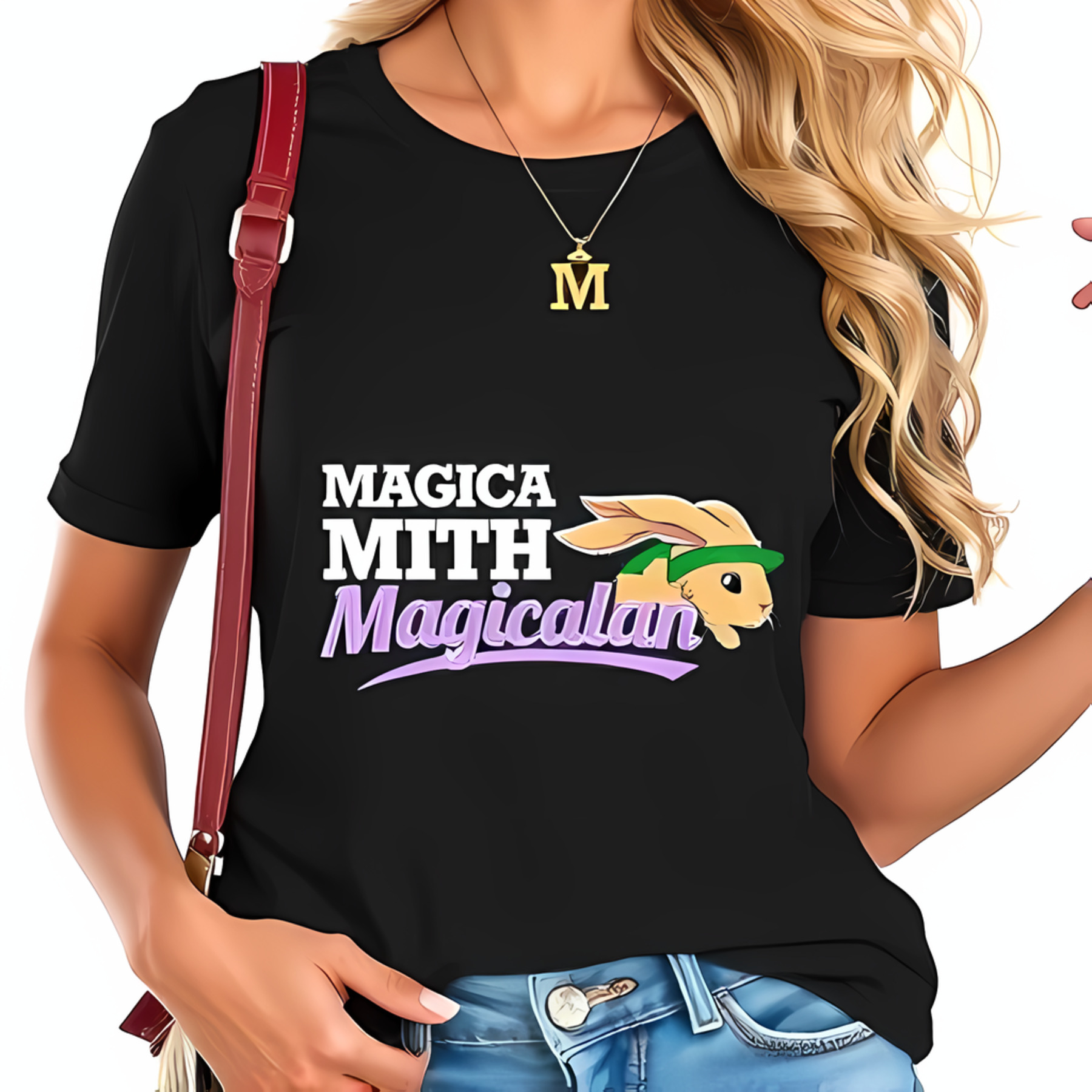 Stylish Cotton Short Sleeve T-Shirt with Whimsical 'MAGICA MITH ...