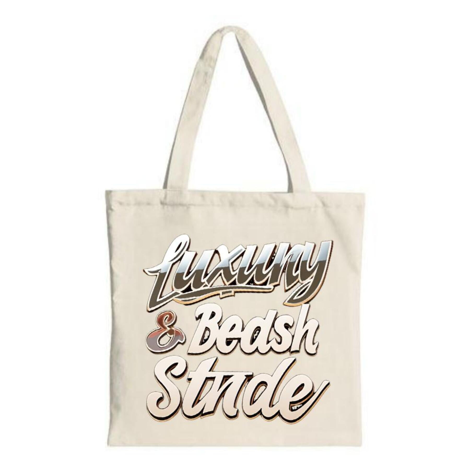 Stylish Cream Canvas Tote Bag with ' & Beast Stude ' Design - Sturdy ...