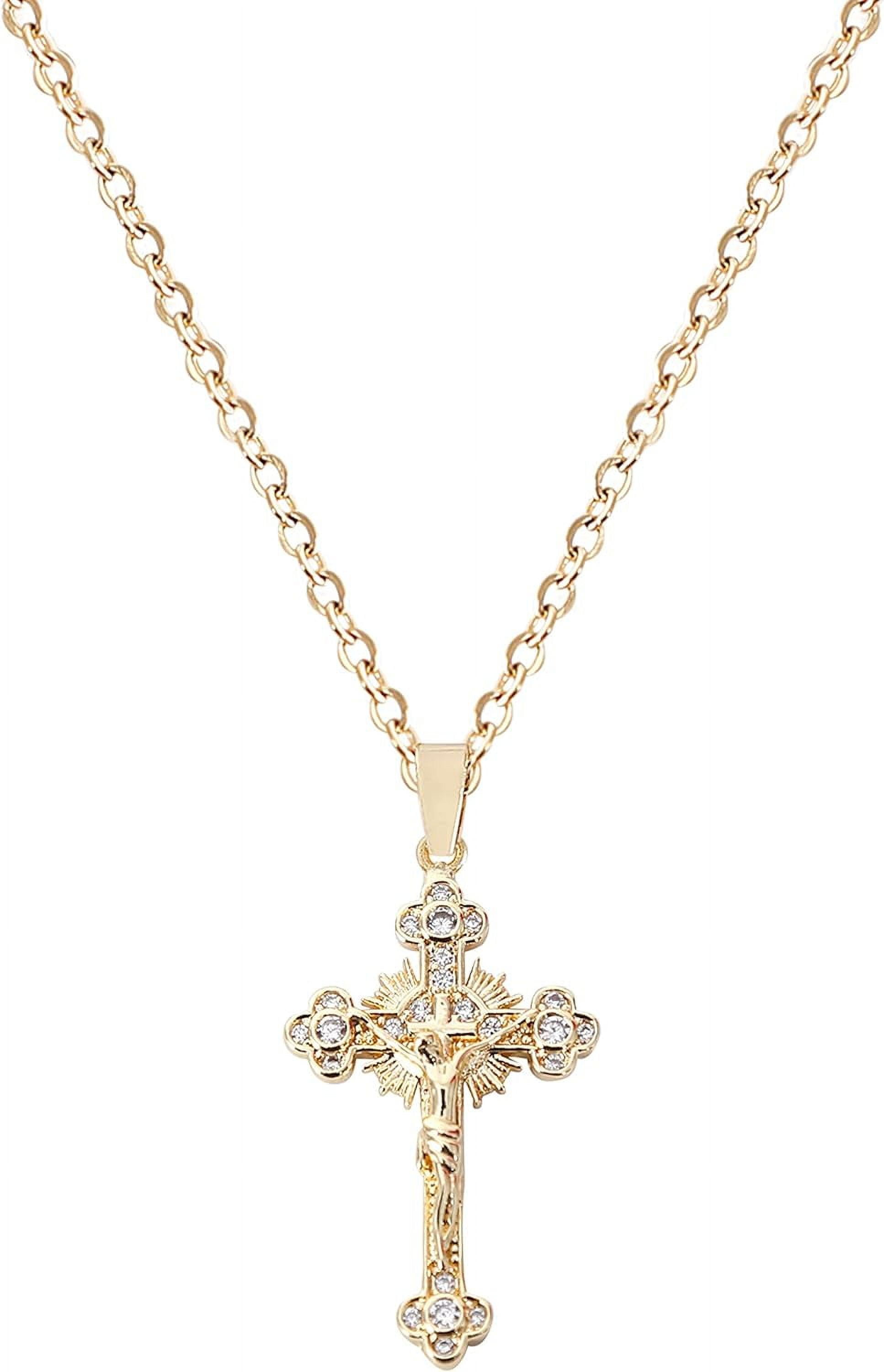 Stylish Cross Pendant Necklace for Women - Gold Cross Jewelry Gift - Walmart.com