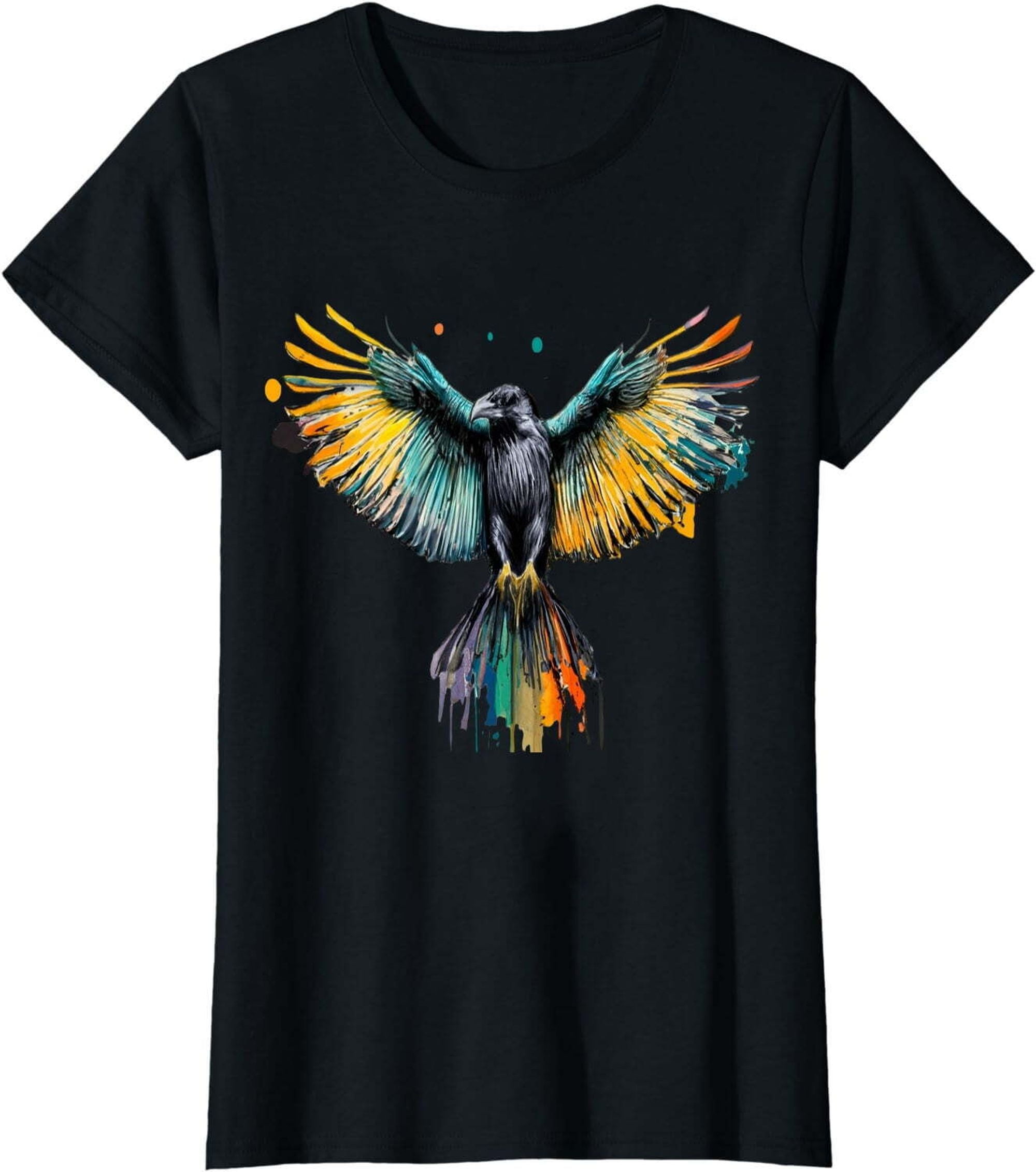 Stylish Crow Bird Graphic Tee - Trendy Avian Design on a Comfortable T ...