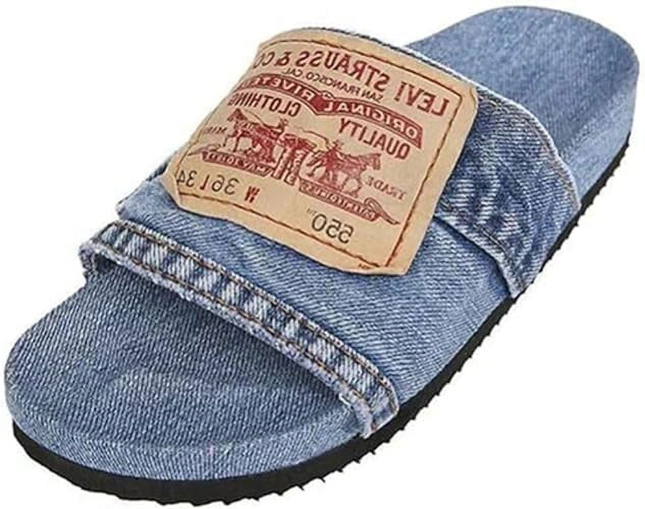 Stylish Denim Platform Slides for Women, Women's Denim Slides, Blue ...