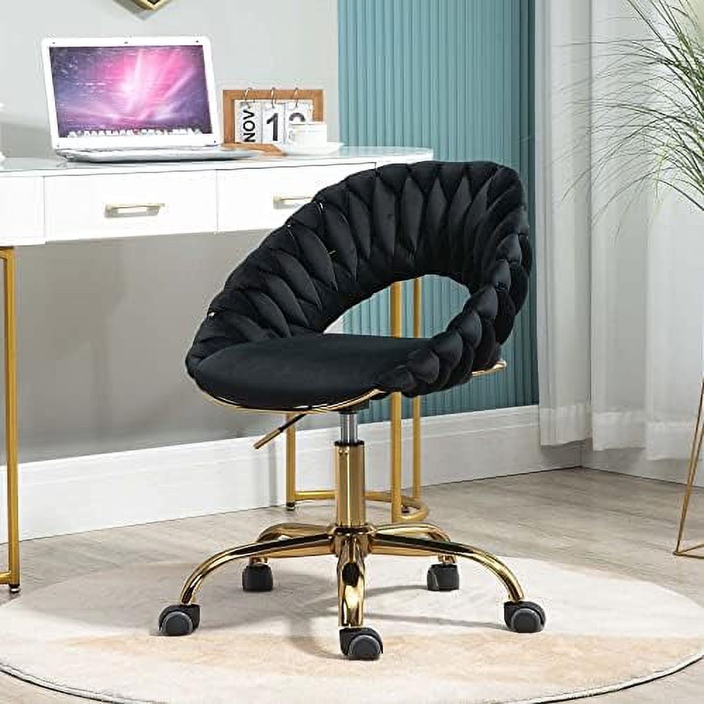 Stylish Desk Chair Modern Upholstered Task Chair with Gold Legs Cute ...